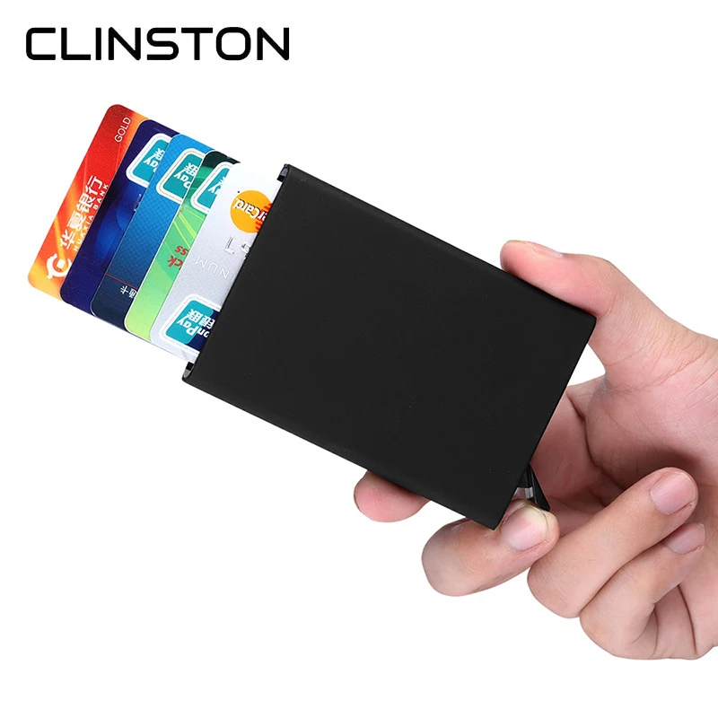Automatic Aluminum Credit Card Holder Man Woman Alloy Business Id ...