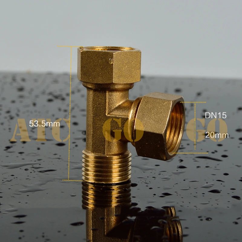 10pcs DN15 Brass 3 way Hose connector 2 Female 1male thread cooper ...