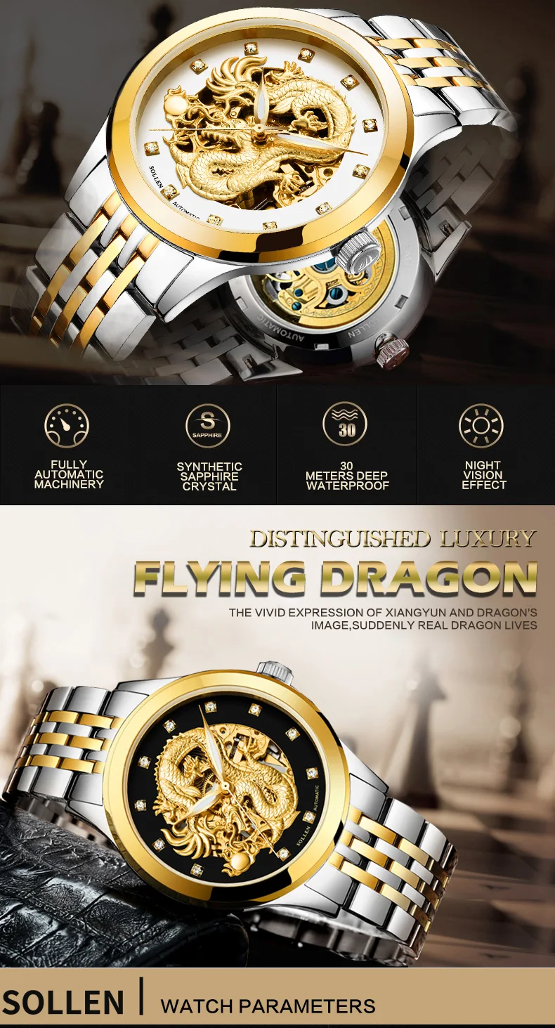 Buy Mens Luxury Dragon Watch at the Best Price on MeanBuy