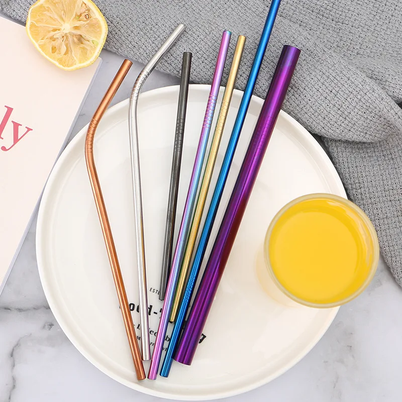 Metal drinking straws colorful stainless steel Stainless Steel Metal ...