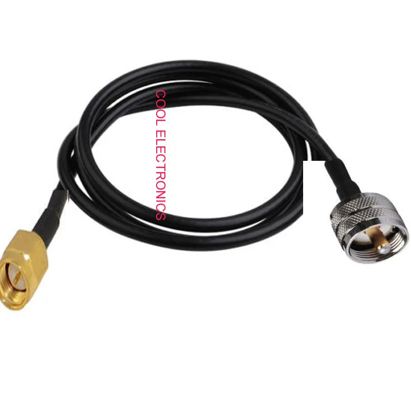 RG58 SMA Male to UHF PL259 Male Adapter Connector RG 58 Pigtail Cable ...