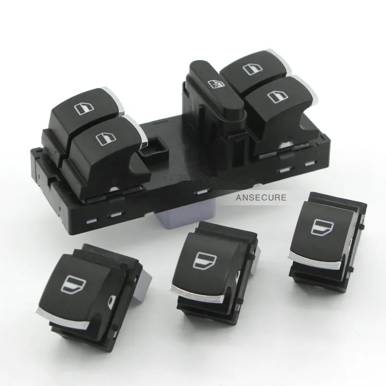 4 Pcs Chrome Original Door Window Switch Button For Vw Tiguan Passat B6 ...