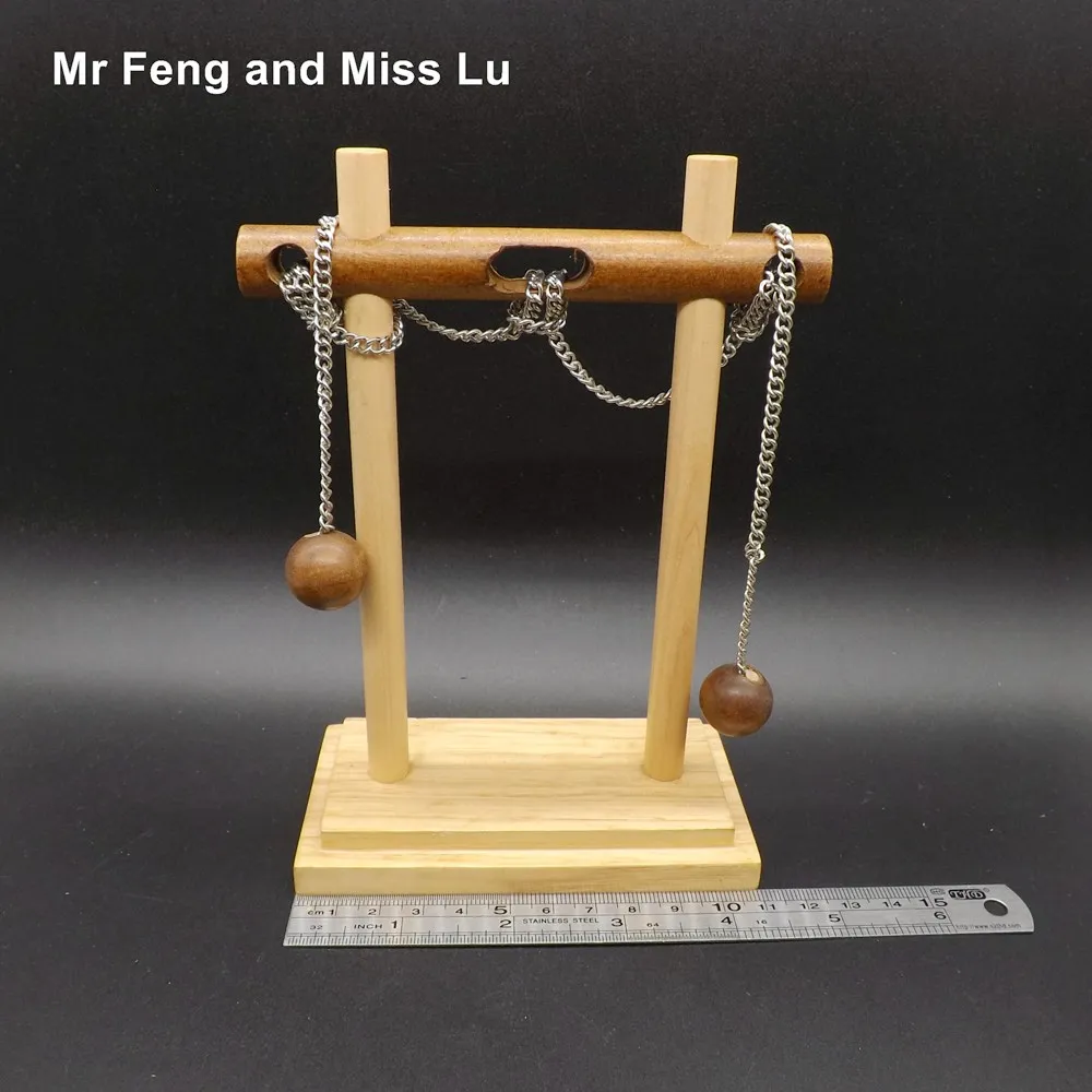 Single Chain 3d Wooden String Rope Puzzle Iq Magic Trick Brain Teaser Mind Game For Adults In