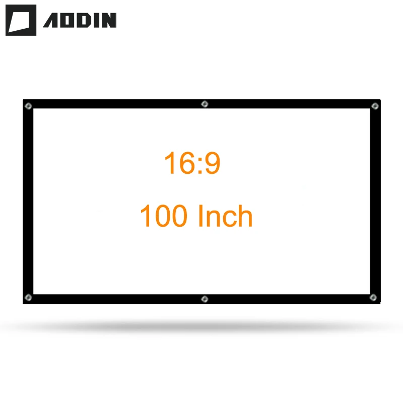 AODIAN Eenvoudige 16:9 100 Inch Projectiescherm Mat Wit Plastic ...