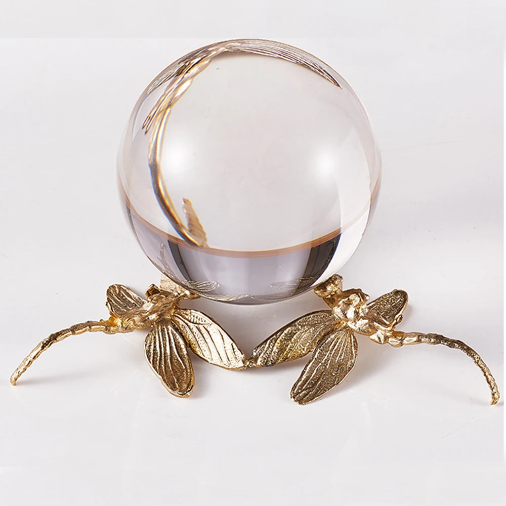 Dragonfly Sphere Holder Silver Crystal Stand Healing Crystals Sphere ...