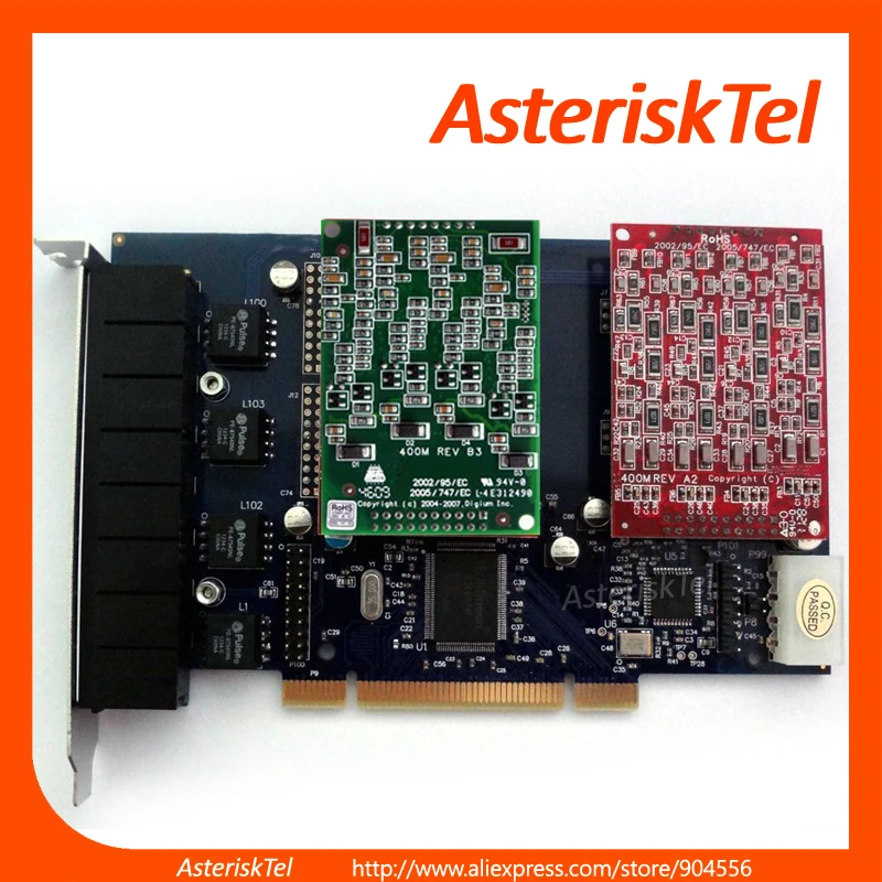 Asterisk Card Tdm800p Fxo Card With 2 X Quad Modules, 4 Fxo+4 Fxs Ports ...