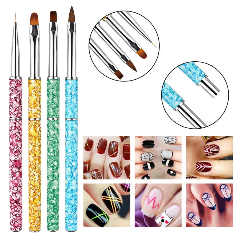 네일 아트 분리형 스트라이프 라인 라이너 페인팅 브러시 아크릴 액상 파우더 Uv 젤 익스텐션 드로잉 펜 매니큐어 도구