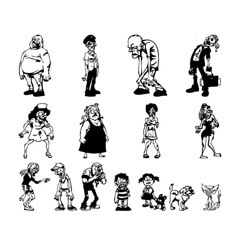 Zombie Stick Figure Family Of 5