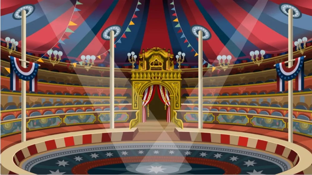 7x5FT-Greatest-Showman-Magical-Show-Circus-Stage-Grand-Entrace-Tent ...