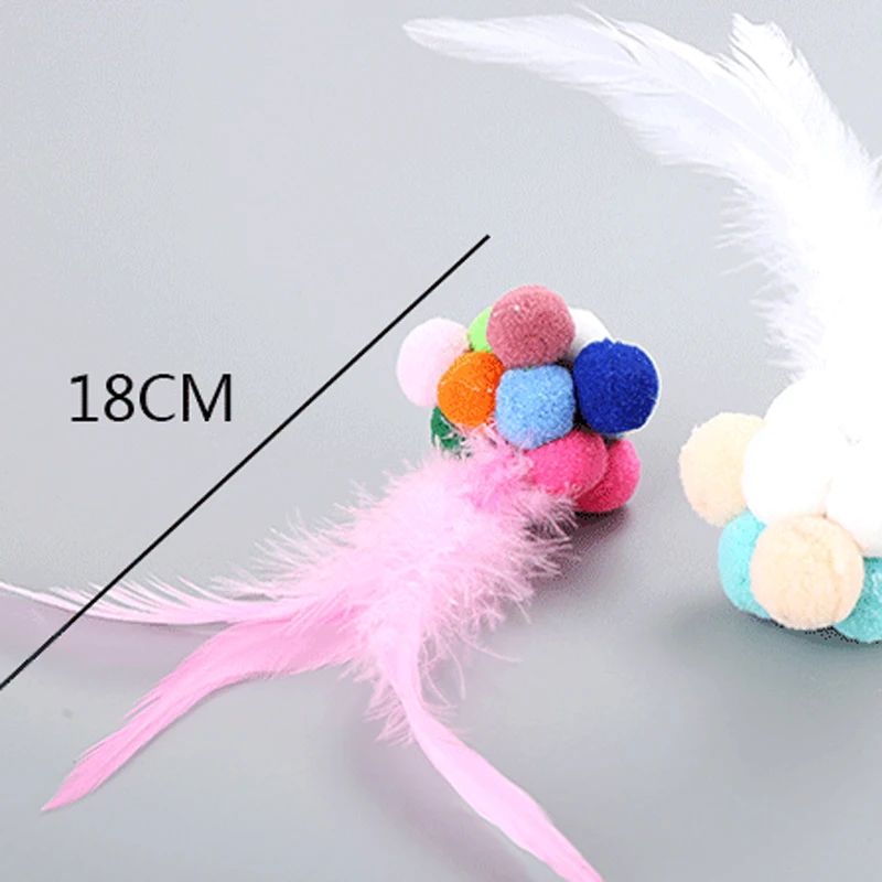2pcs/lot Elastic Ball Cats Toy Ball With Small Bell Sound Colorful ...