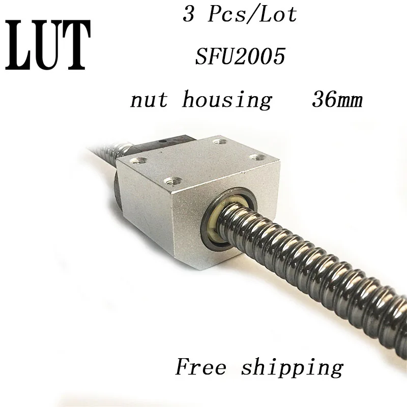 3pcs SFU2005 ballscrew nut 36mm ball screw single nut SFU2005 SFU2010 ...