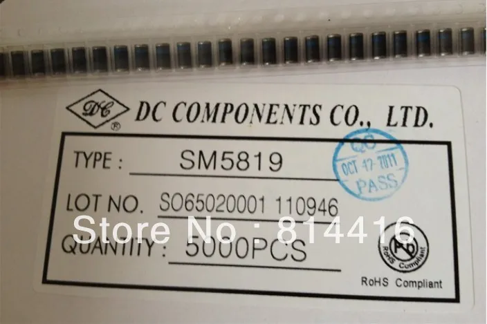 SM5819 100% NEW DC Schottky diode SMD DO 213AB 500PCS/LOT FREE SHIPPING|lot lot|smd diodesmd ...