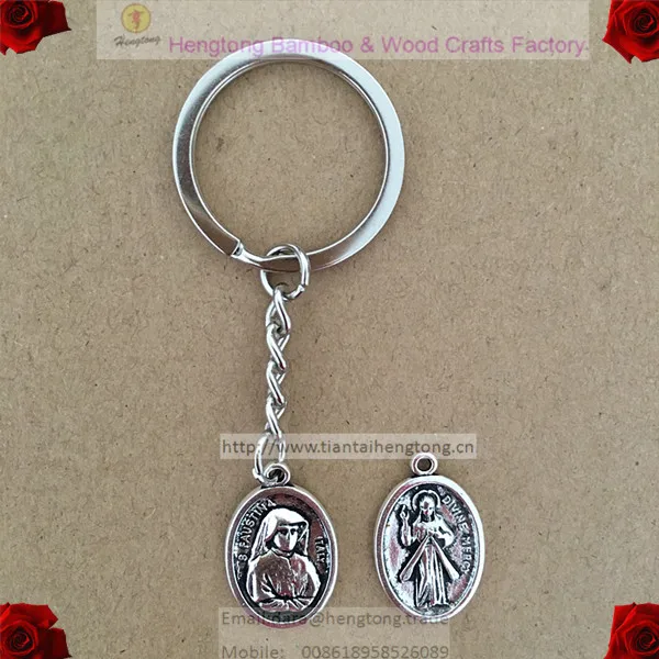 LLavero de plata antigua de San Valentín, accesorio religioso, con ...