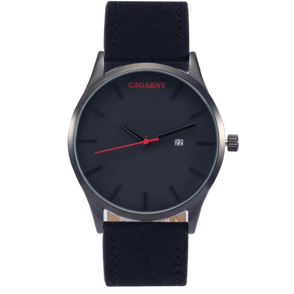 Cagarny Luxury Brand Quartz Watch for Men Military Leather Strap ...