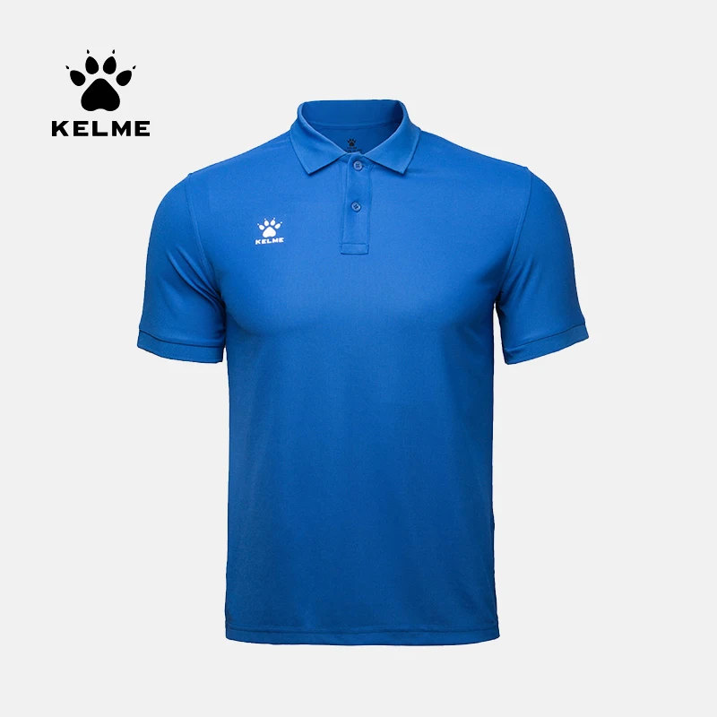 KELME Men's Training Polo T-Shirt Summer Running Cotton Shirts Casual Short Sleeve Tops High ...