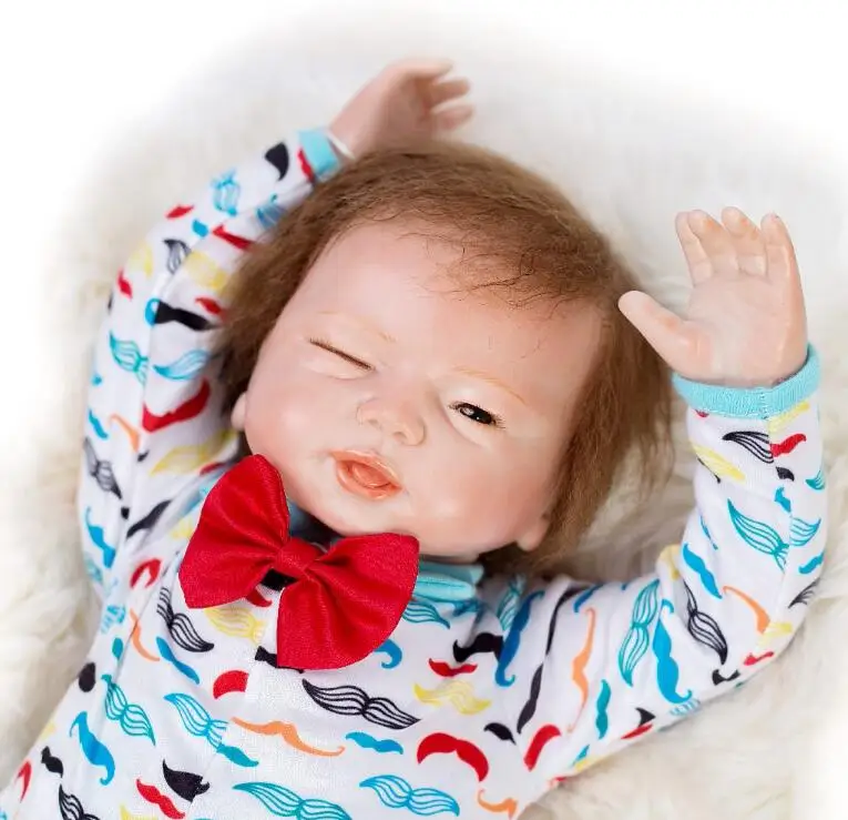 18 ''45 cm Liebenswert Infant Mädchen Baby Puppen Silikon Mini Baby ...