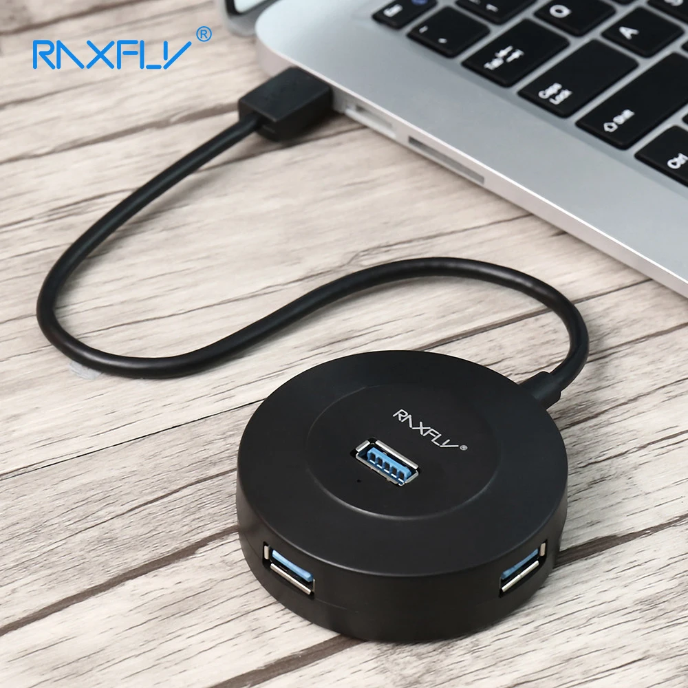 RAXFLY Travel Portable 4 Ports Mini USB Hub USB 2.0 Hubs For iPhone 7 6 ...