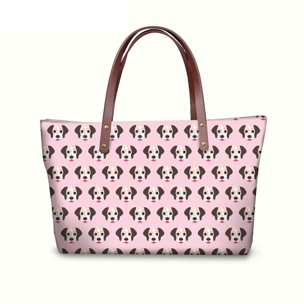 Dog Pattern Luxury Handbags Women Messenger Bags Pink Women's Tote ...