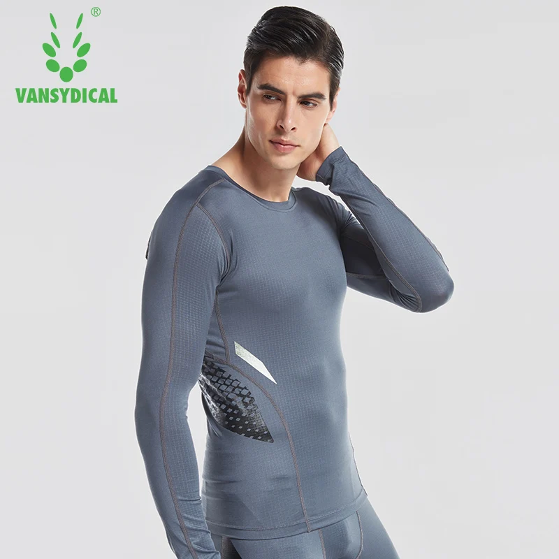 Vansydical Men Compression Shirts Men's Long Sleeve Screen Printing ...