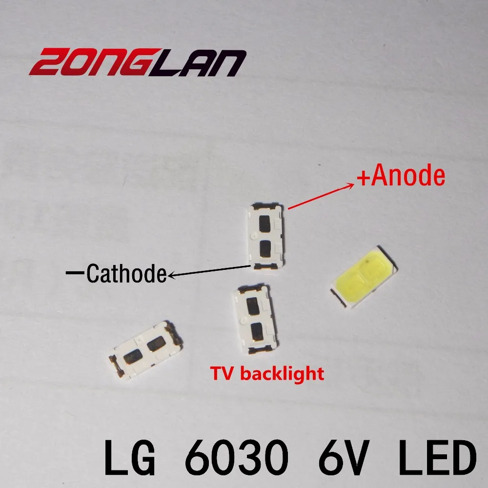 50PCS-For-LG-SMD-LED-6030-6V-1W-Cold-White-For-TV-Backlight-LED-Beads ...
