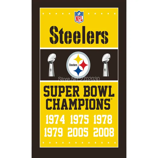 Pittsburgh Steelers Super Bowl Champions Flag World Series Football ...