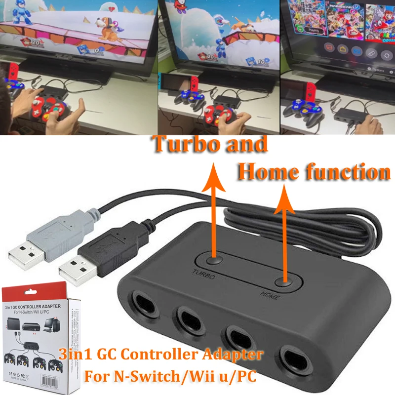 2019 For Nintendo Switch GameCube New Turbo 4 Port GC Gamecube ...