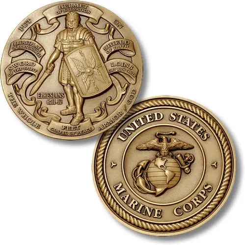 U.s. Marine Corps / Saint Michael - Usmc Bronze Challenge Coin - Non ...