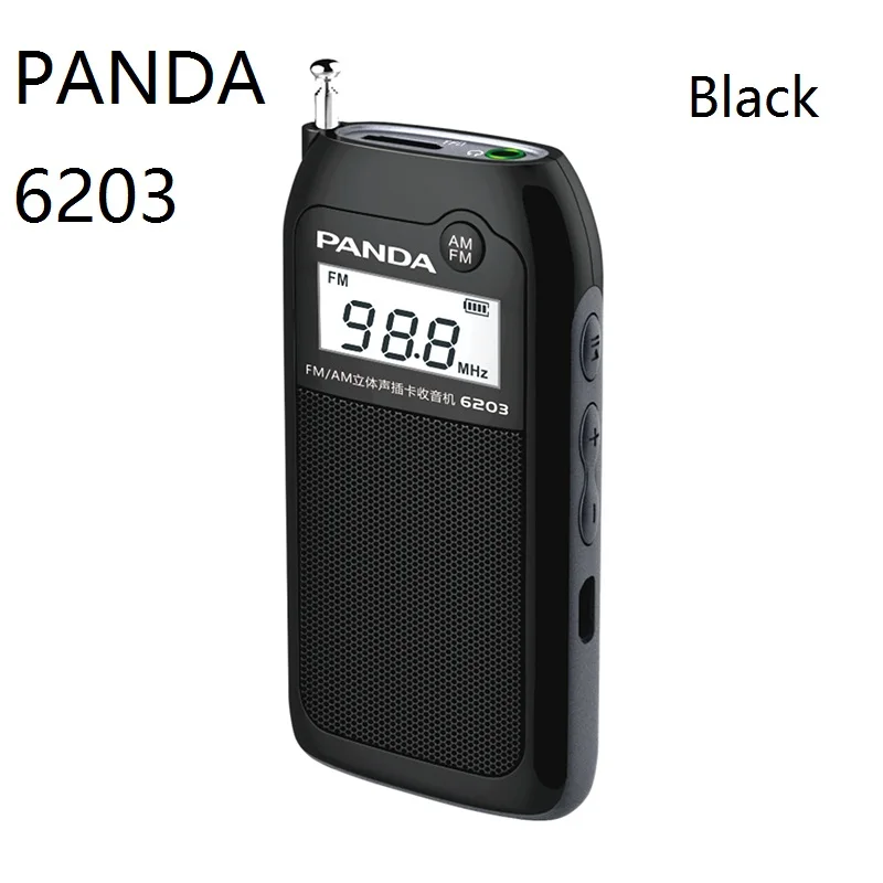 Panda 6203 rádio carregador portátil tamanho de bolso mini cartão tf ...