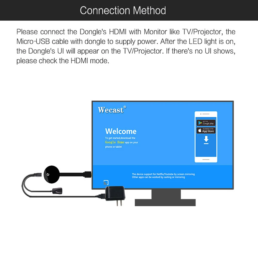 New Wecast E68 TV Dongle Support Netflix and Youtube Mirroring Display ...