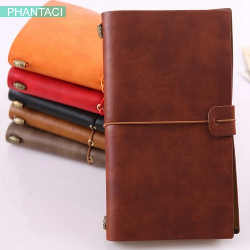 Vintage PU Leather Notebook Creative Retro Traveler's Paper Notebooks ...