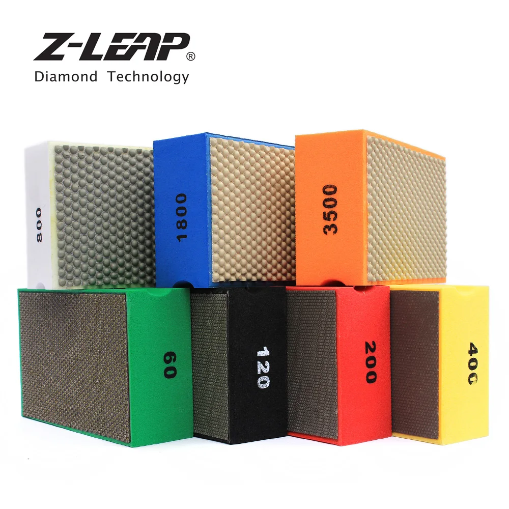 Z Leap 7pcs Diamond Hand Pads Polishing Tool Professional Abrasive Pad Glass Quartz Concrete