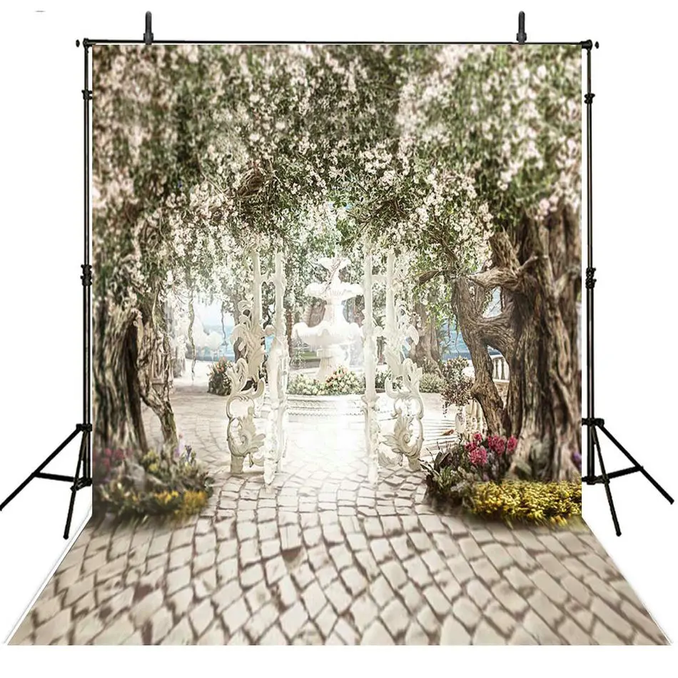 patio pink flower tree photo backdrop Vinyl cloth High quality Computer ...