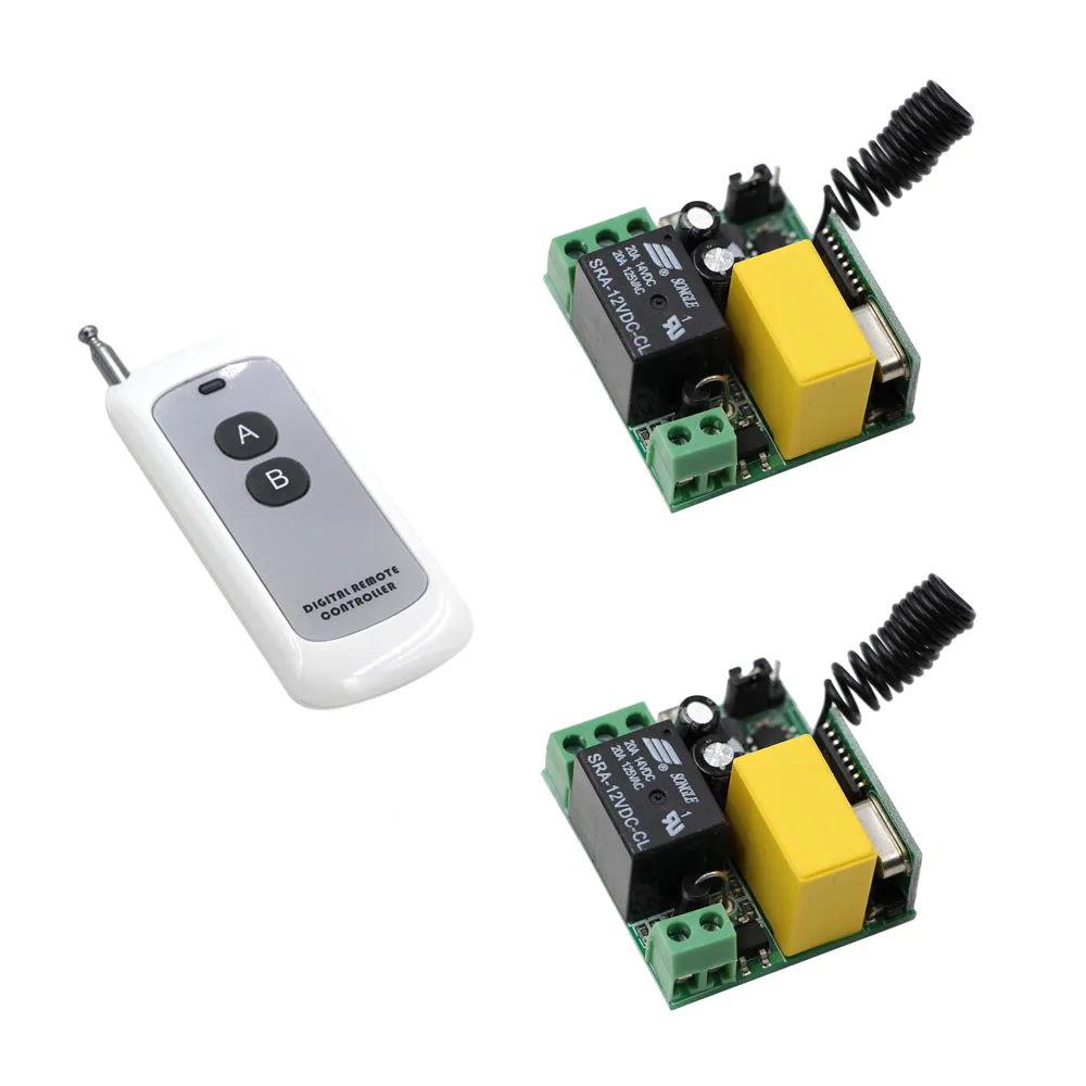 2pcs Universal Wireless Remote Control Switch AC 220V 1CH Relay ...