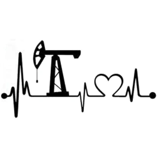 17.8cm*8.9cm Oilfield Heartbeat Lifeline Car Styling Stickers Decals ...
