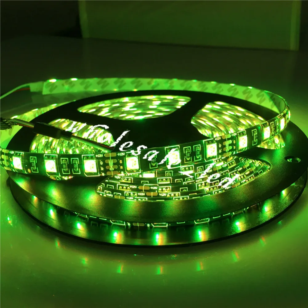 Black PCB 5M 5050 SMD 300 Leds RGB Red Blue Green Cool White Warm White ...