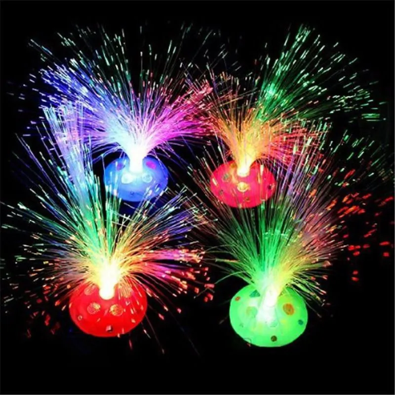 Color Changing LED Fiber Optic Night Light Lamp Stand Home Decor ...