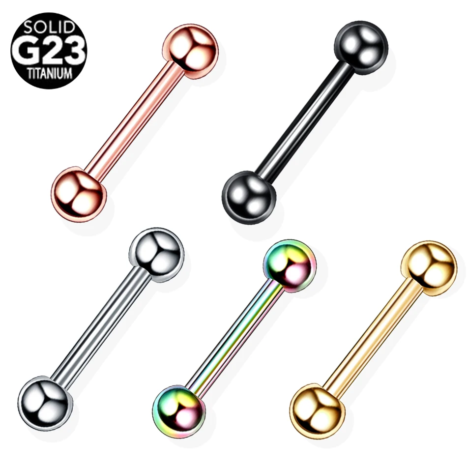 1pc G23 티타늄 패션 라운드 볼 바벨 귀 스터드 로즈 골드 귀걸이 Tragus Conch Helix Olelha 연골