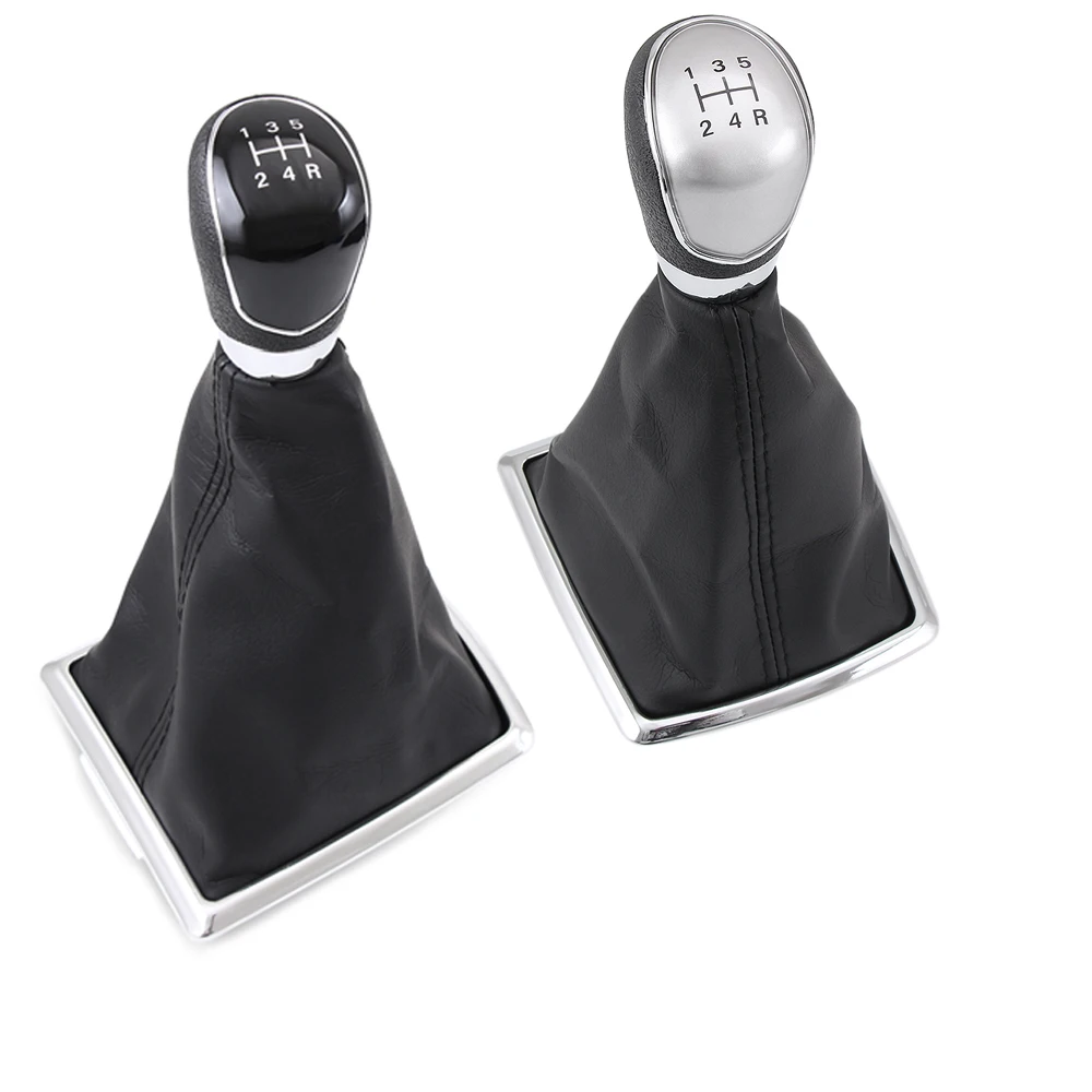 Gear Stick Knob Lawnoval PU Leather Gear Shift Knob For Ford – 5-Speed ...