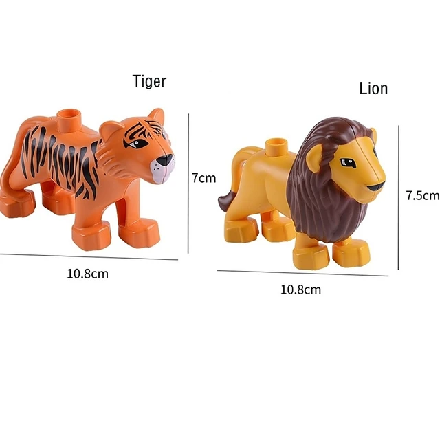 2pcs Animal Blocks Model Figures Big Building Block Set Animals Zoo ...