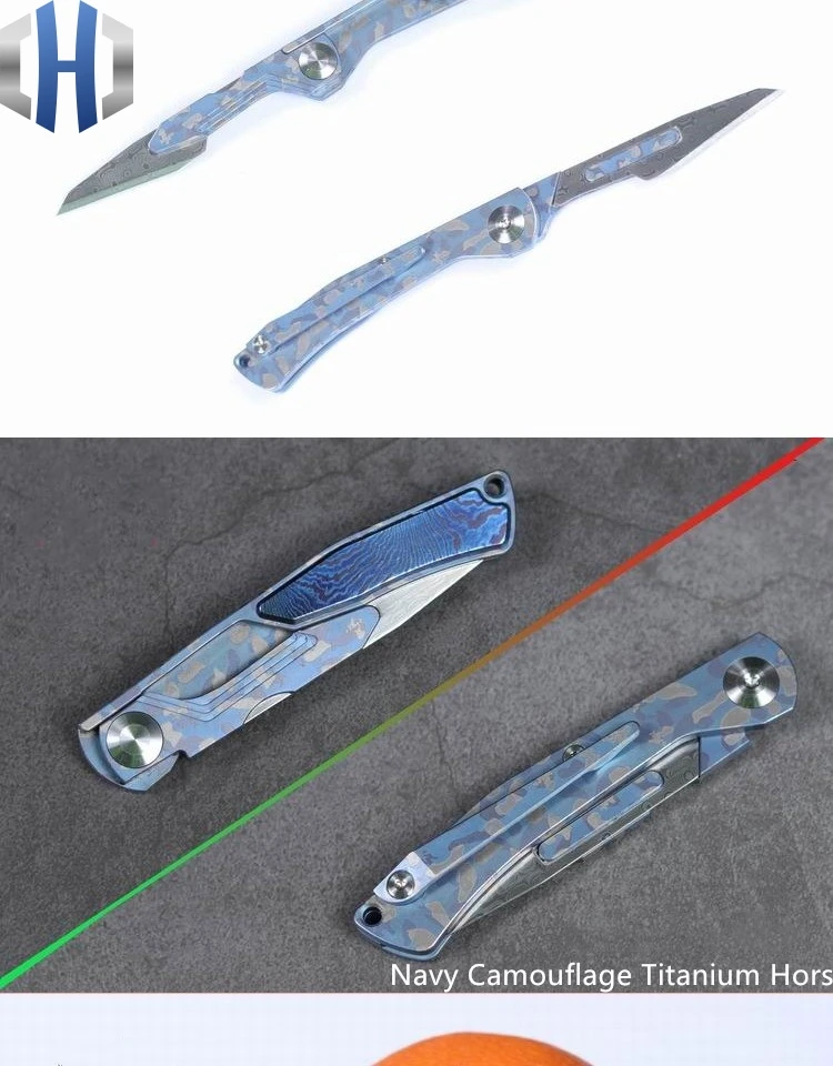 Folding Scalpel Knife - Titanium Body in Various Colors with ...