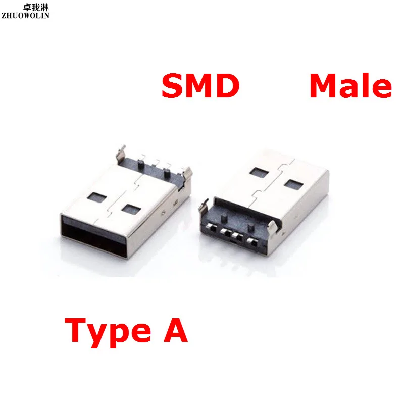20PC/Lot SMD USB Male Type A USB Plug Connector Endless Flat|usb plug ...