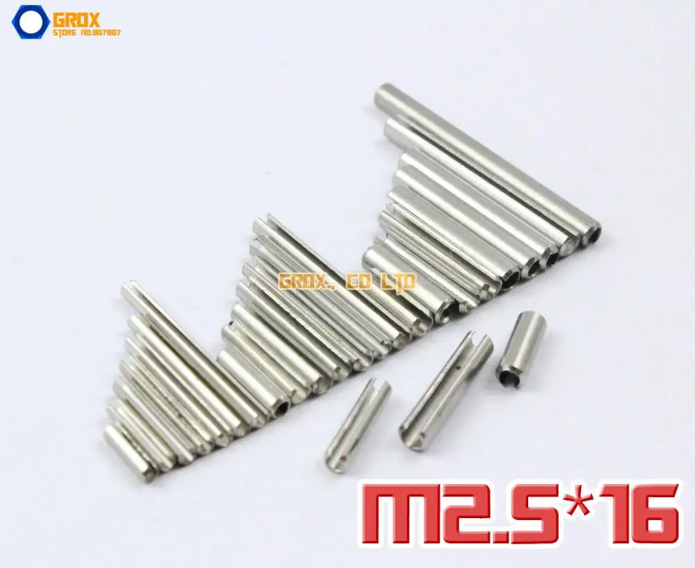 200 Pieces M2.5 x 16mm 304 Stainless Steel Slotted Spring Tension Pin ...