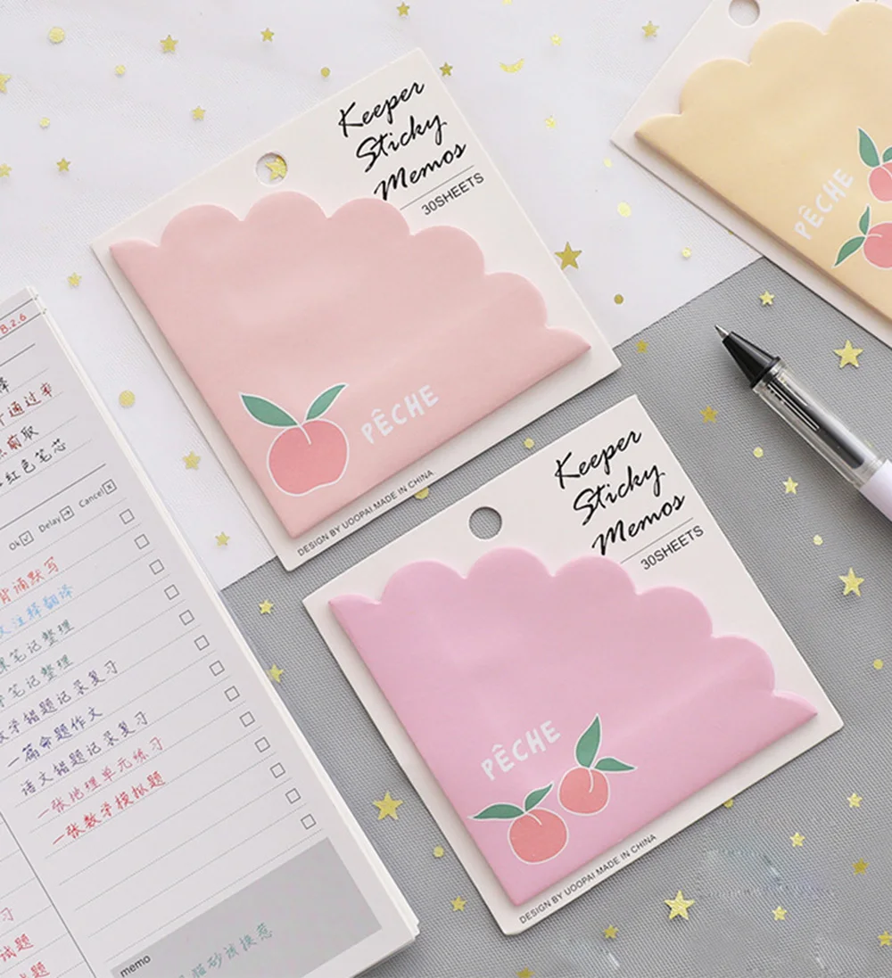 Kawaii Cute Peach Self Adhesive Memo Pad Sticky Notes Sticker Label ...