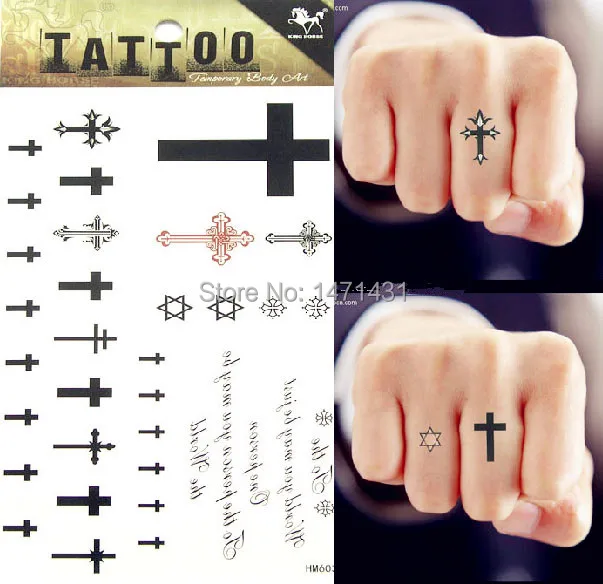 Cross On Finger Tattoo