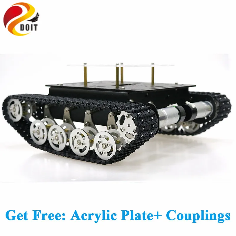 Metal Shock Absorper Smart Robot Tank Chassis com Dual DC Motor ...