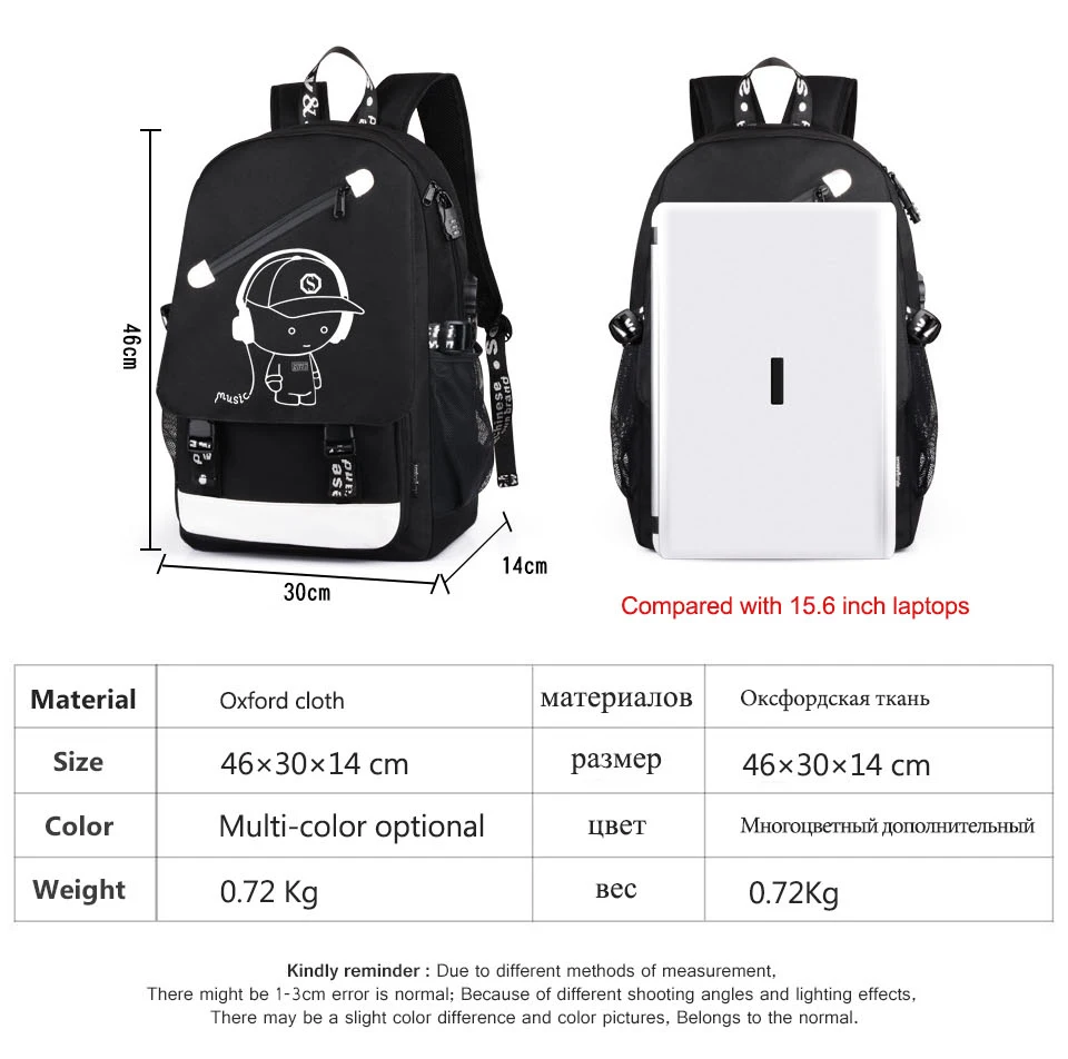 Senkey, школьный рюкзак для мальчиков, студенческий, светящийся ...