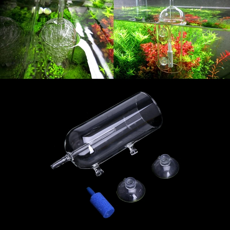 New Aquarium Glass CO2 Diffuser Bubble Air Stone Purge Oxygen Aeration ...