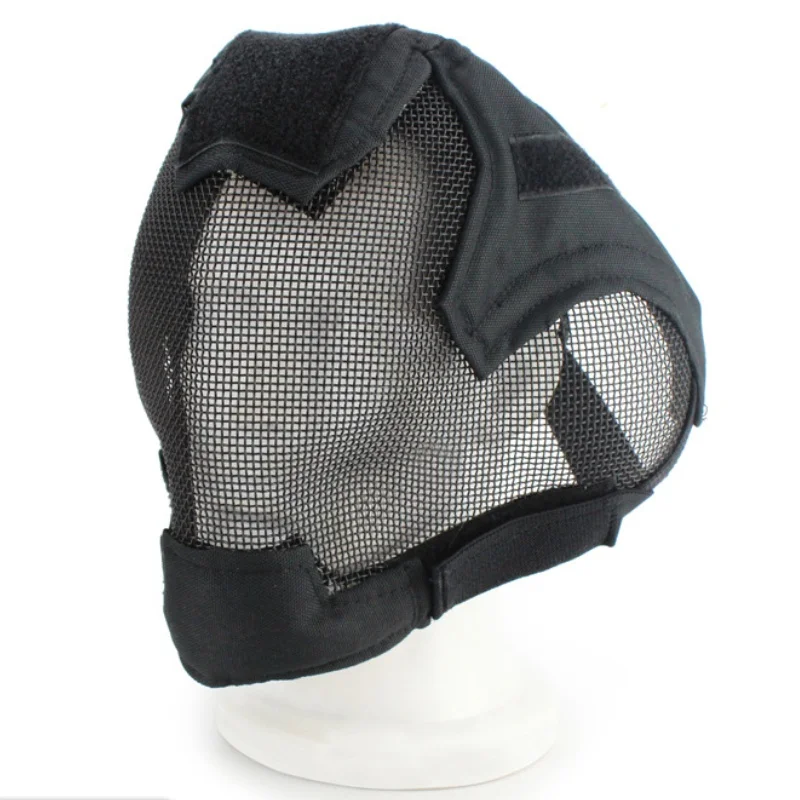 Airsoft-Paintball-Tactical-Steel-Metal-Mesh-Full-Face-Mask-Helmet-V6 ...