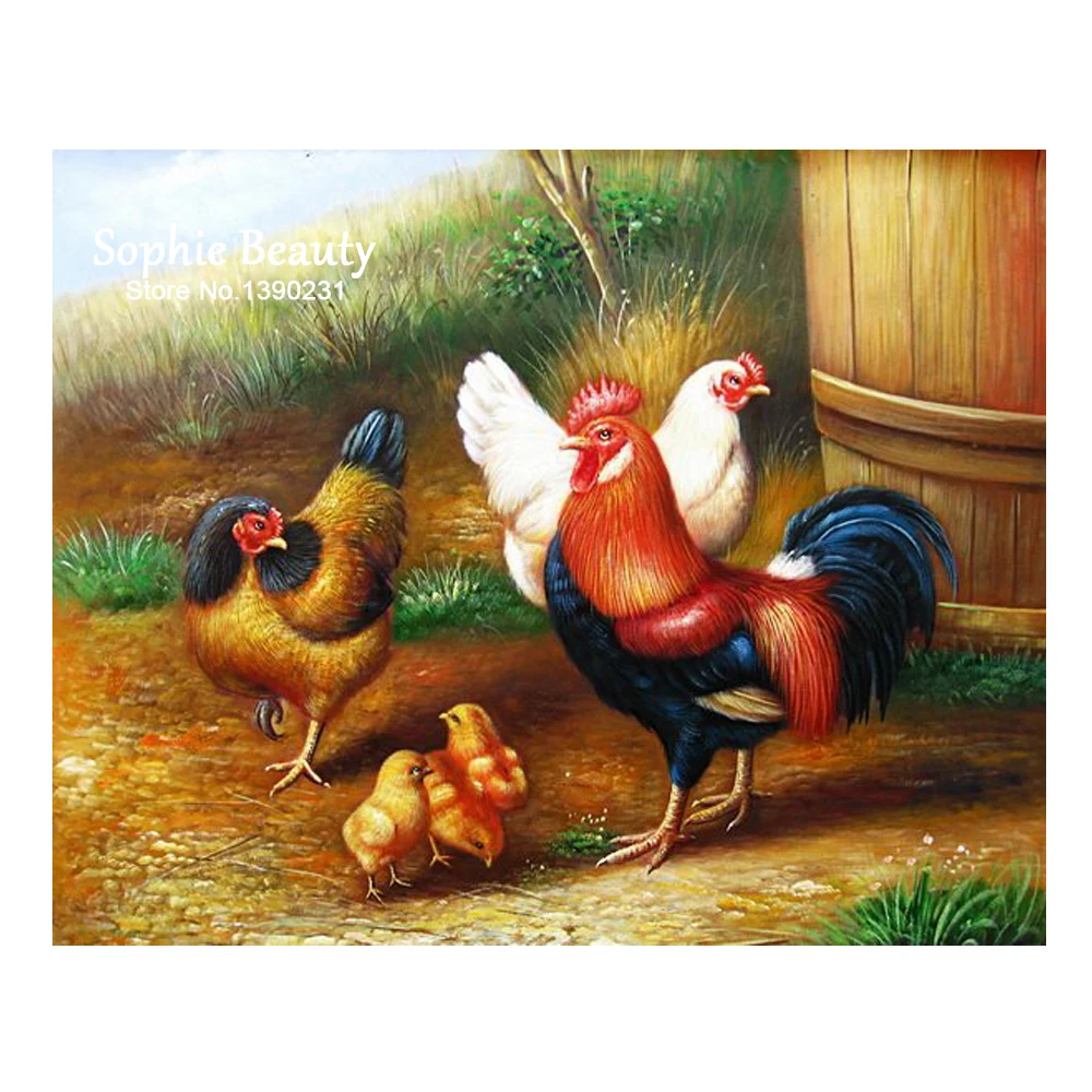 5D Diy Diamond Mosaic Chickens Diamond Painting Cross Stitch Full Area ...