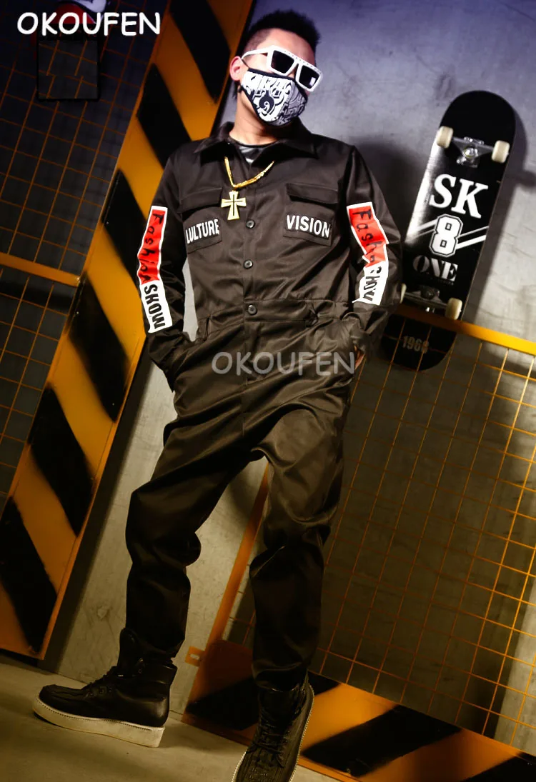 Nightclub Bar Singer Dj Ds Costume Stage Show Performance Clothes Black ...